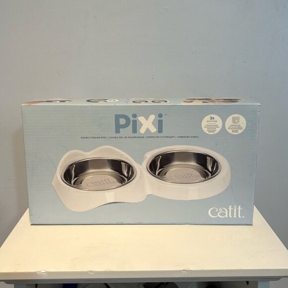 Catit | Cat | Catit Pixi Double Dish White Cat Bowls New In Box | Poshmark